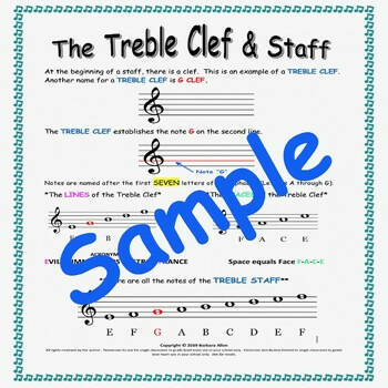 DIGITAL Music Theory Lesson 2: Treble Clef - Self Grading - No Prep ...