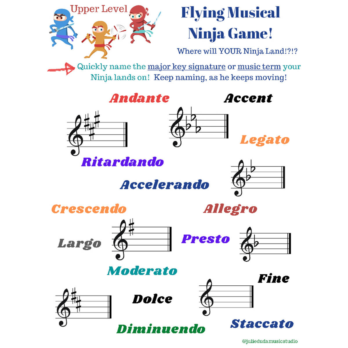 Flying Musical Ninja Game – Music Teacher Resources