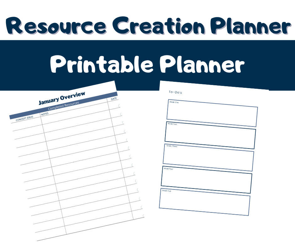 Printable Resource Creation Planner – Music Teacher Resources