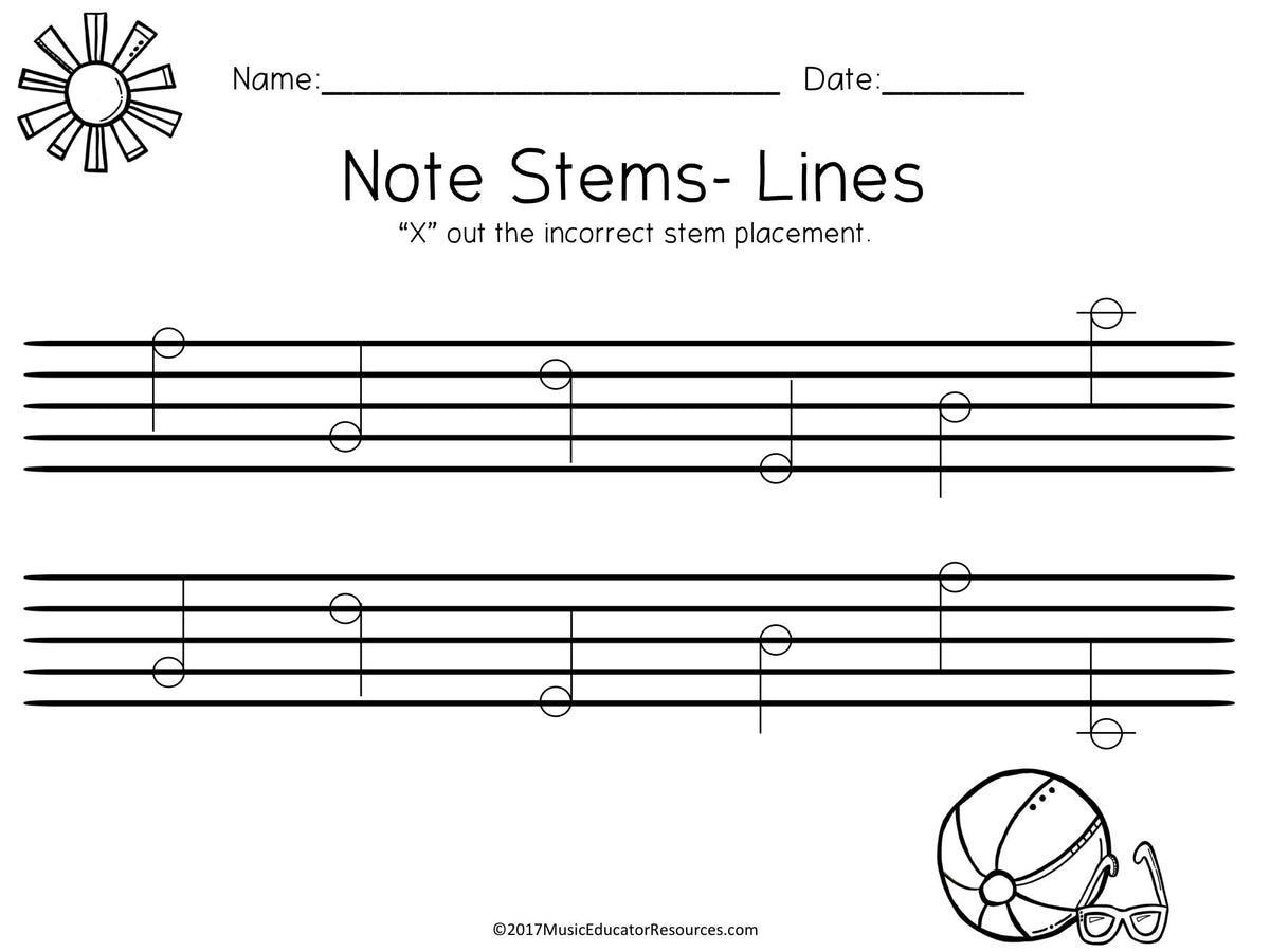 Note stems – Music Teacher Resources