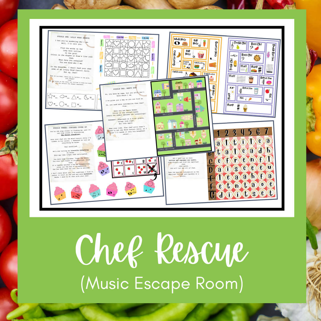 Chef Rescue (Food Themed Music Theory Activities) | Escape Room ...