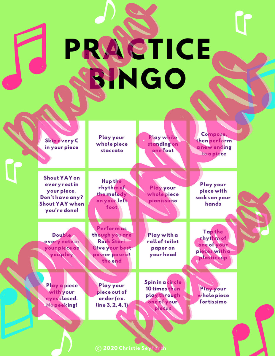 Practice Bingo – Music Teacher Resources