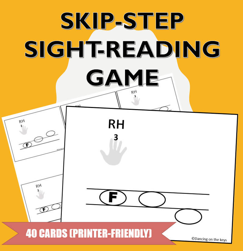 Skip and Step Sight Reading Cards for Beginners (B&W) – Music Teacher ...